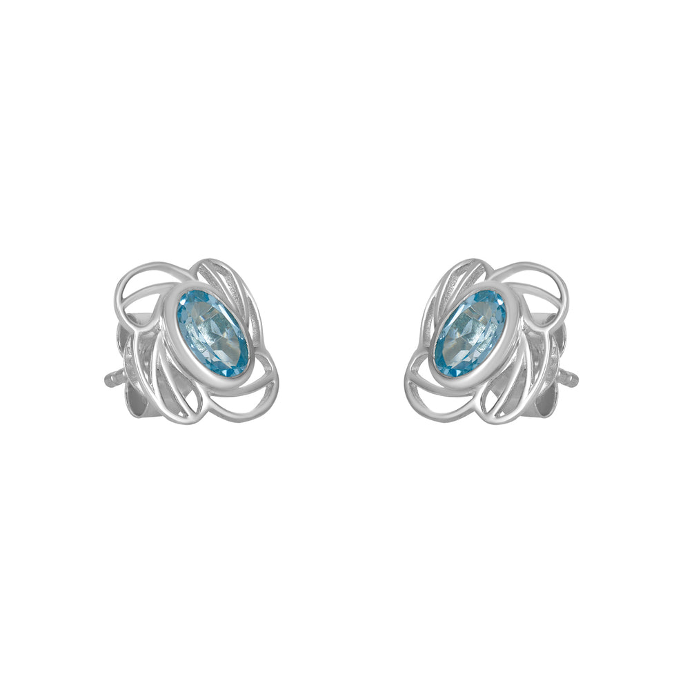 Sterling Silver Earrings Blue Topaz IGE-014 – IGM